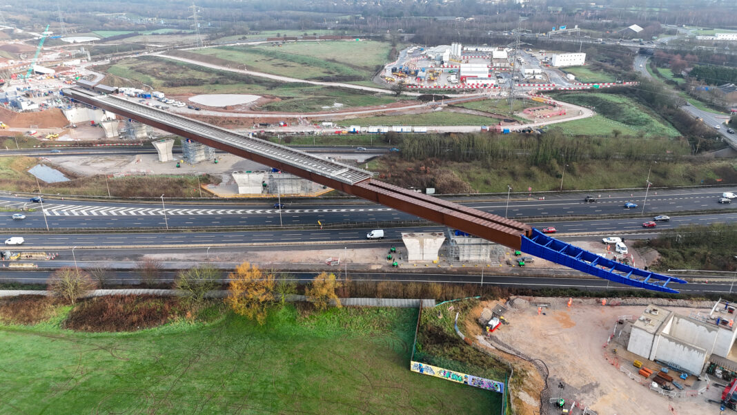 HS2 cuts motorway disruption with UK-first live M6 bridge slide | Rail ...